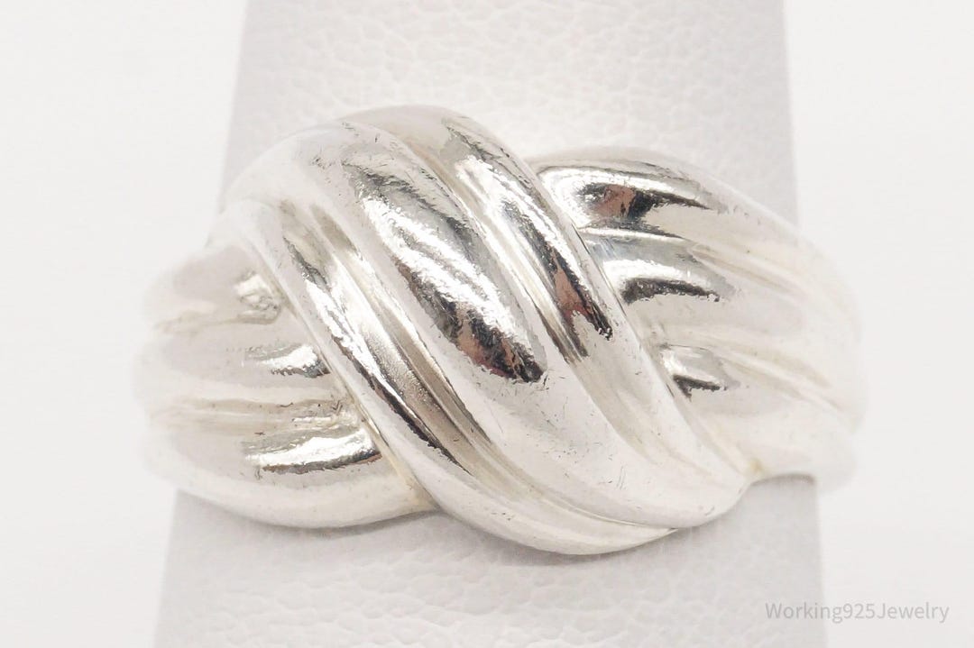Vintage Modernist Puffy Style Sterling Silver Ring - Size 6 - Etsy
