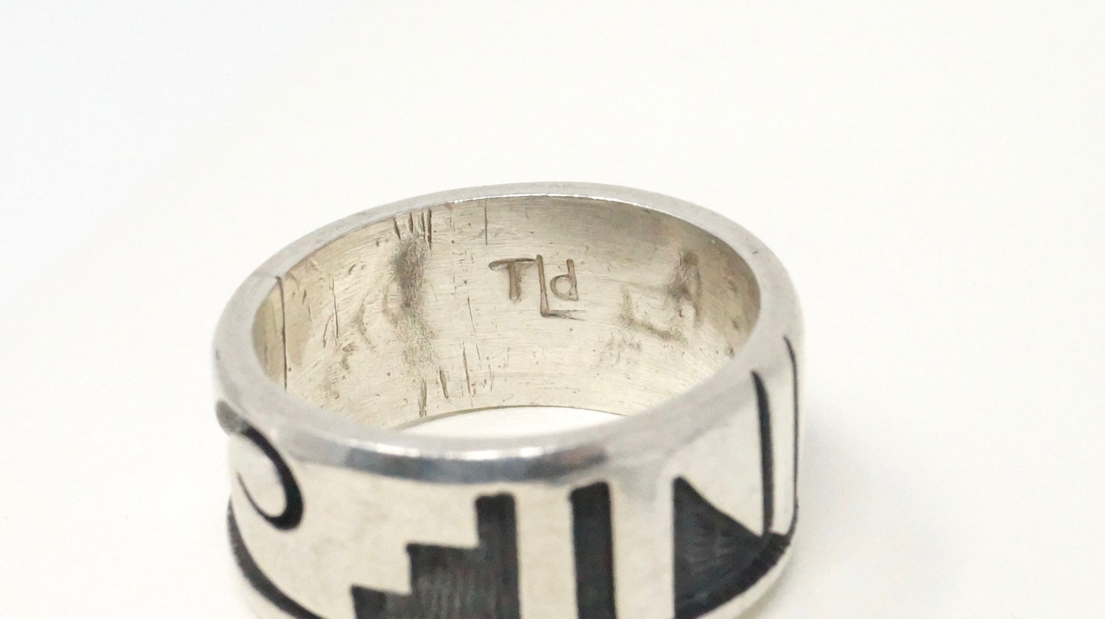 Vintage Signed Native American Etched Symbols Sterling Silver - Etsy