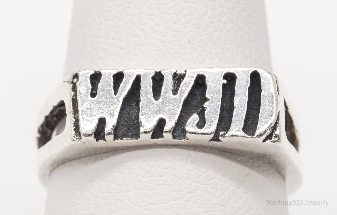 Vintage WWJD Sterling Silver Ring - Size 7.5 - Etsy