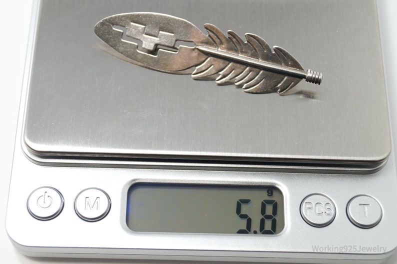 Vtg Native American Navajo Joe Delgarito Feather Sterling Silver Pin - Etsy