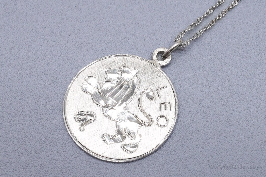 Vintage Wells Leo Sterling Silver Necklace 18" - Etsy