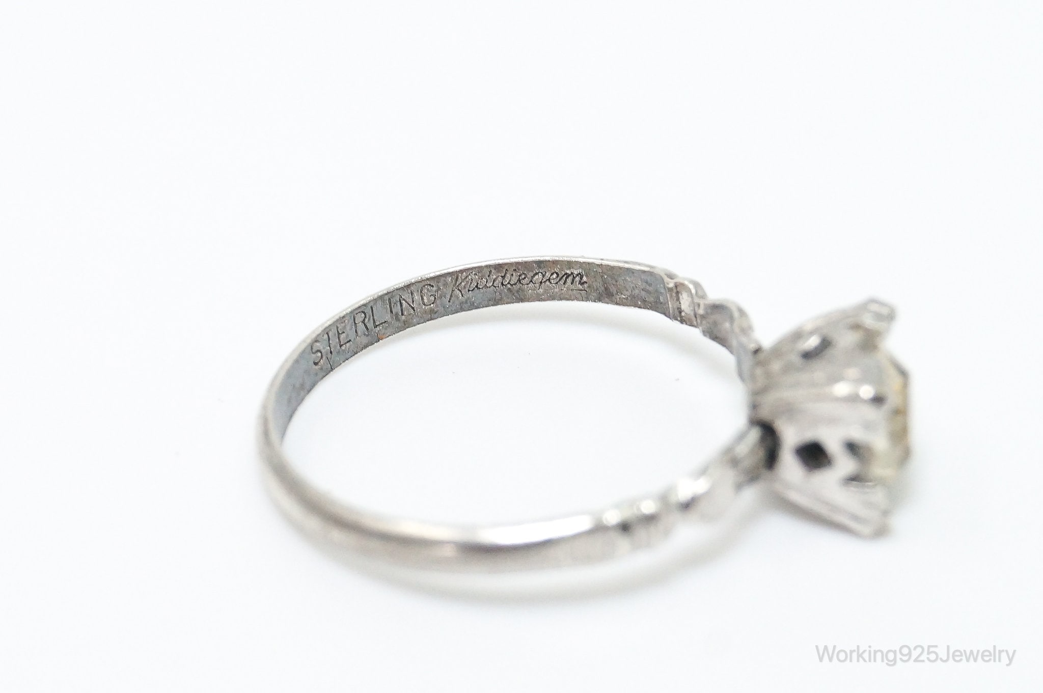 Antique Designer Kiddiegem Rhinestone Sterling Silver Ring | Etsy