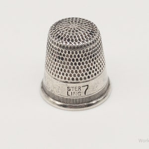Antique Dome Sterling Silver Thimble Size 7 - Etsy