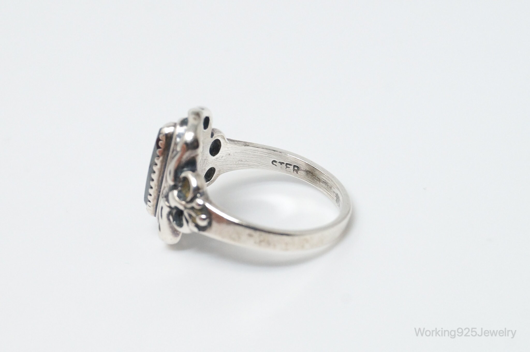 Vintage Wheeler Manufacturing Co Hematite Sterling Silver Ring - Etsy UK