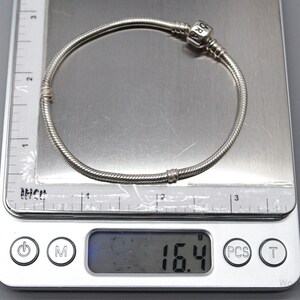 VTG Pandora Iconic Pandora Logo Sterling Silver Clasp Charm Bracelet 8 ...