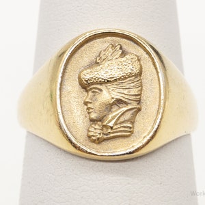 RARE Vintage AVON HGE 18K Victorian Woman Sterling Silver Ring - Size 6 ...