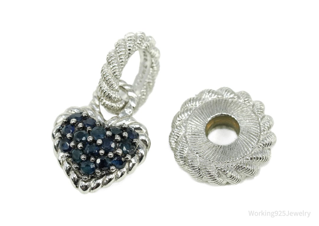 Designer Judith Ripka Sapphire Heart Sterling Silver Charms Set - Etsy