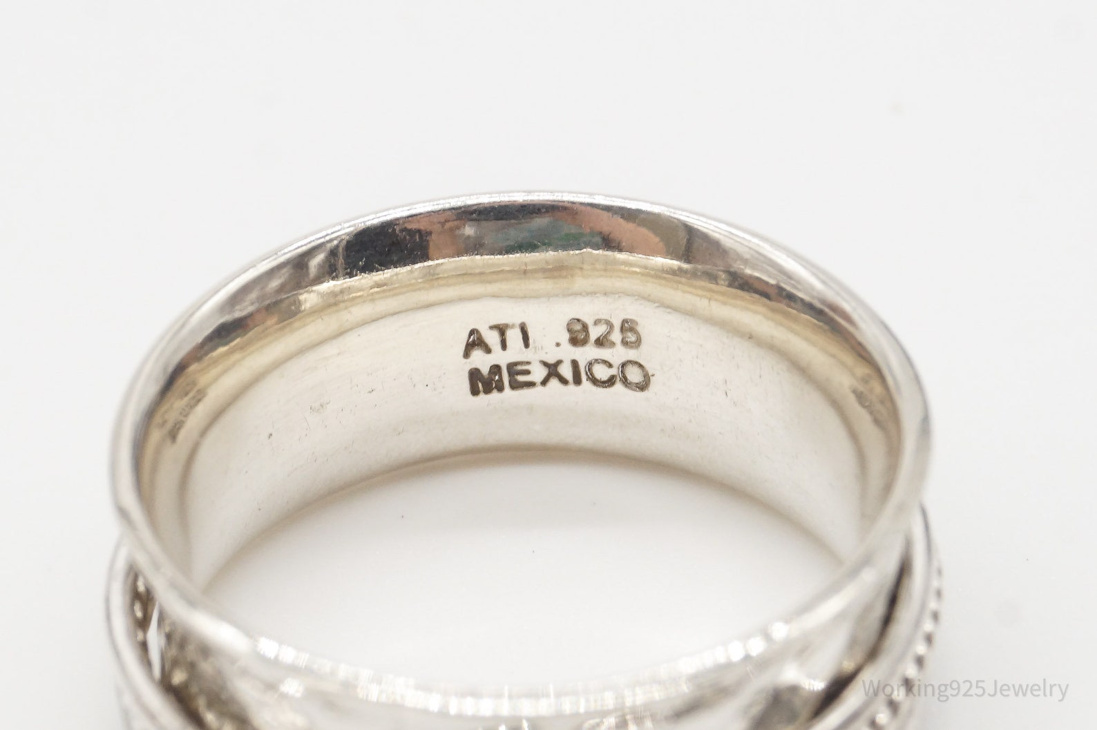 Vintage Mexico ATI Sterling Silver Spinner Ring Size 10.25 - Etsy