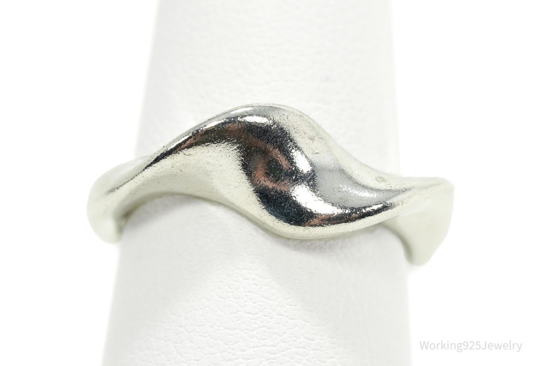 Vintage Mejuri Modernist Style Wave Sterling Silver Ring - Size 8 - Etsy