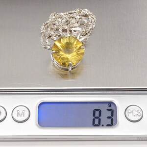 Vintage Large Yellow Simulated Citrine Sterling Silver - Etsy