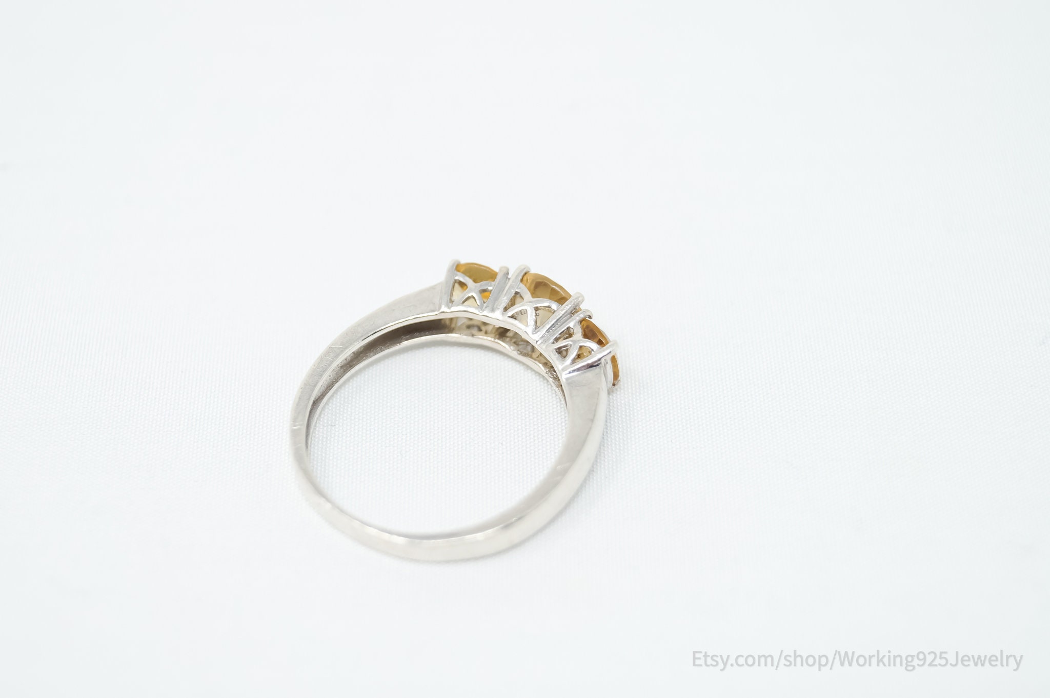 Vintage Designer HT Art Deco Citrine Sterling Silver Ring Sz - Etsy