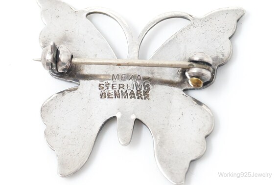 Vintage Danish Meka Butterfly Enamel Sterling Silver … - Gem
