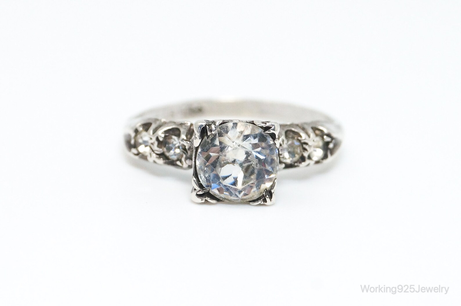 Antique Designer Uncas MFG Co Rhinestone Sterling Silver Ring - Etsy