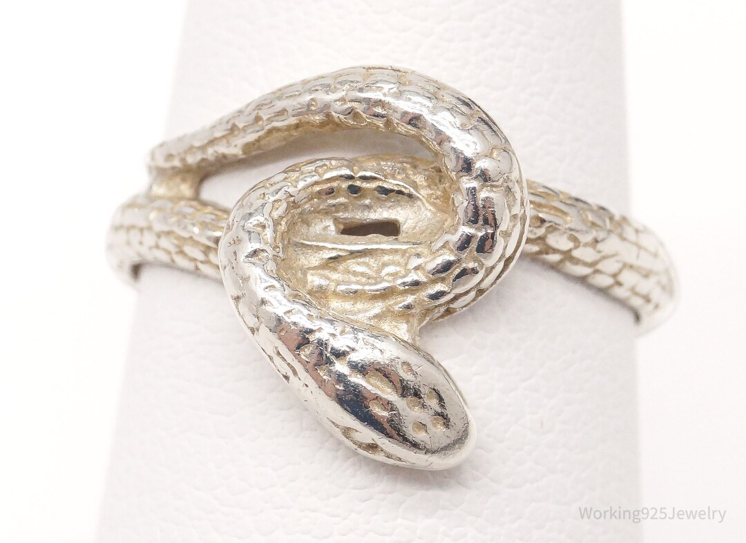 Vintage Snake Sterling Silver Ring - Size 7 - Etsy
