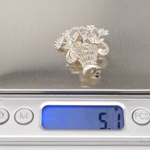 Vintage Mid Century German Sterling Silver Flower Basket Brooch Pin - Etsy