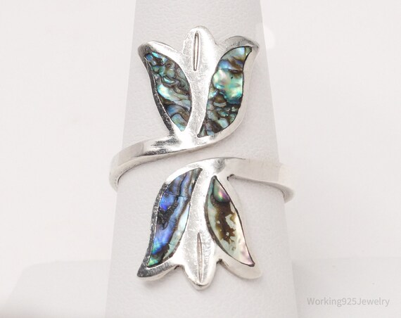Vintage Mexico Paua Abalone Shell Inlay Tulips Sterli… - Gem