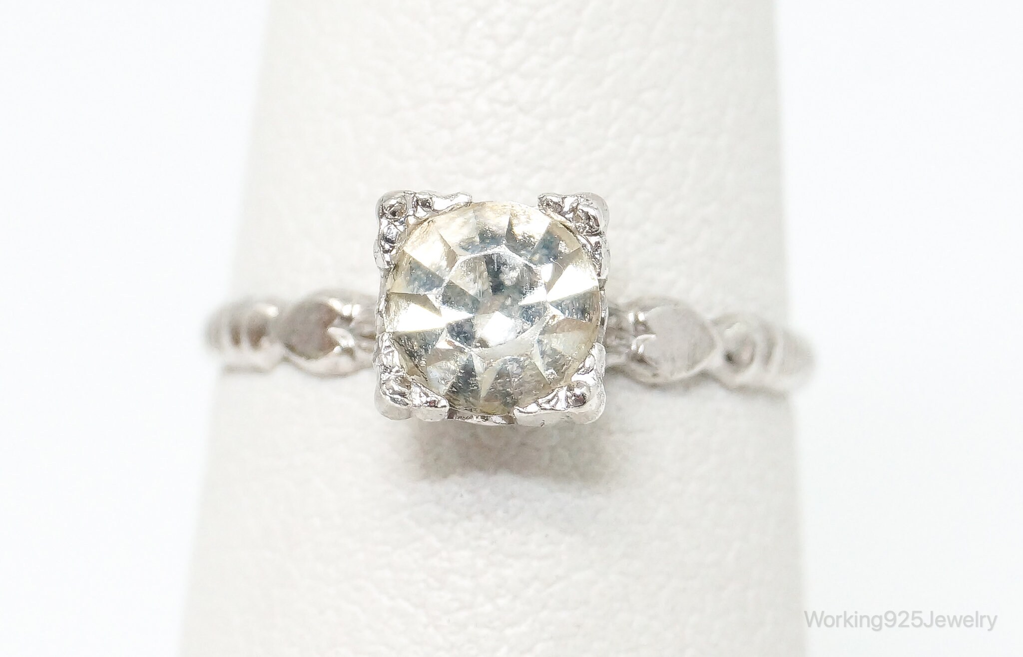 Antique Designer Kiddiegem Rhinestone Sterling Silver Ring | Etsy