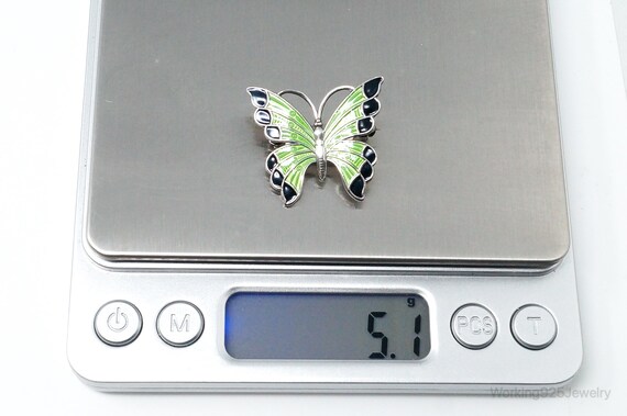 Vintage Danish Meka Butterfly Enamel Sterling Silver … - Gem