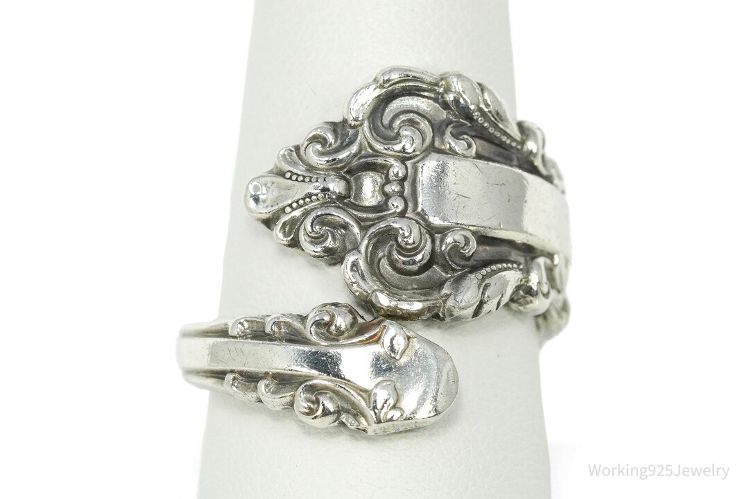 Antique GORHAM Sterling Silver Wrap Spoon Ring - Size 9 - Etsy