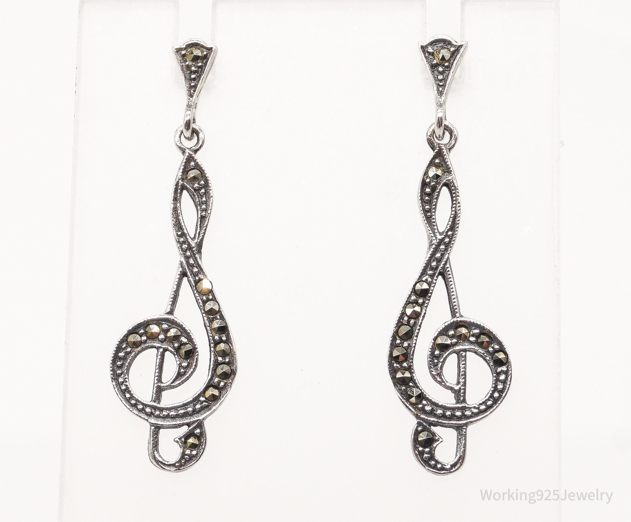 Vintage Treble Clef Music Note Marcasite Sterling Silver - Etsy