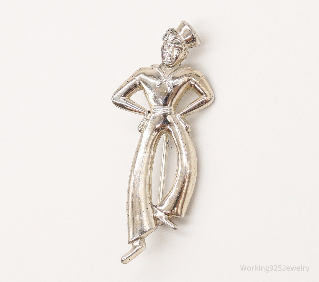 Vintage 1940s Forstner Dancing Sailor Sterling Silver Brooch Pin - Etsy