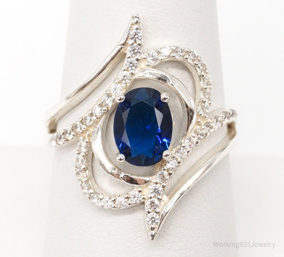 Vintage lab sapphire cubic - Gem Vintage lab sapphire cubic - Gem