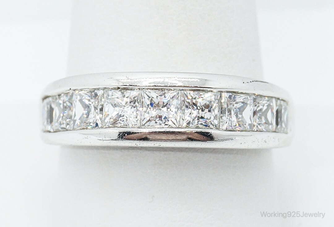 Designer MEDA Cubic Zirconia Sterling Silver Ring Size 10 - Etsy