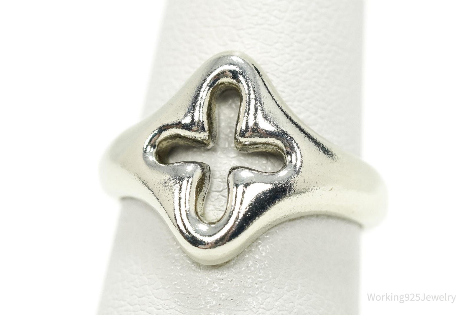 Vintage Silver Cross Cut Out Band Ring - Size 5 - Etsy