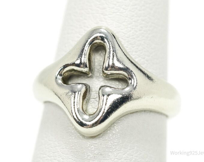 Vintage Silver Cross Cut Out Band Ring - Size 5 - Etsy