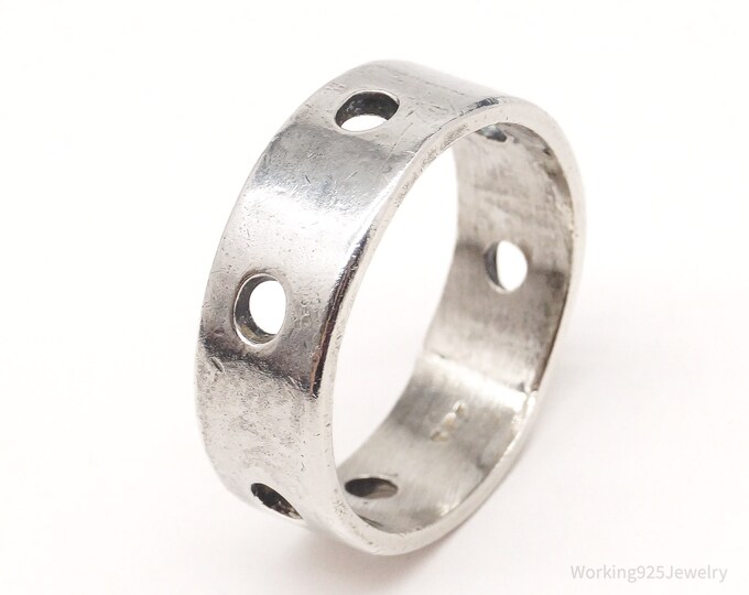 Vintage Retired Versani Modernist Style Sterling Silver Ring - Size 11. ...