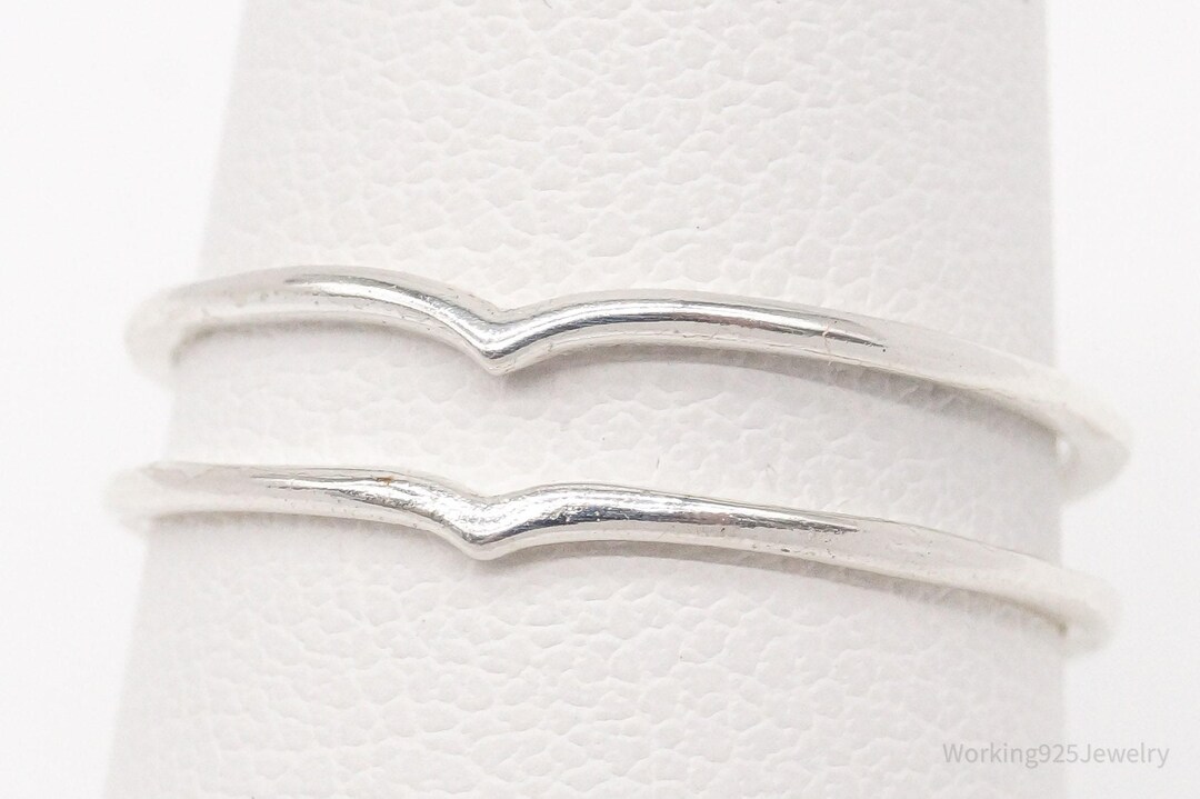 Vintage Ste Bee Waves Minimalist Sterling Silver Ring - Size 8 - Etsy