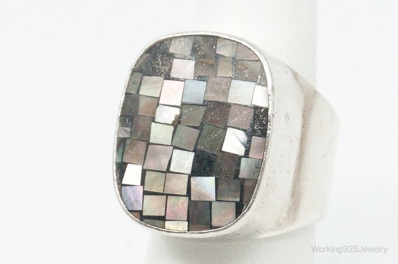 Vintage Tall Heavy Paua Abalone Shell Inlay Sterling … - Gem