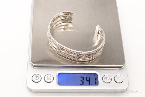 Vintage Native American Tahe Sterling Silver Rope Cab… - Gem