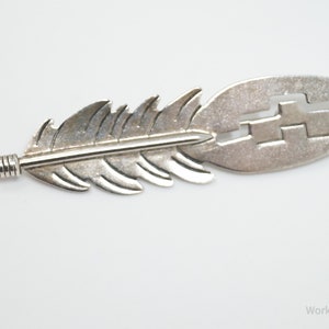 Vtg Native American Navajo Joe Delgarito Feather Sterling Silver Pin - Etsy