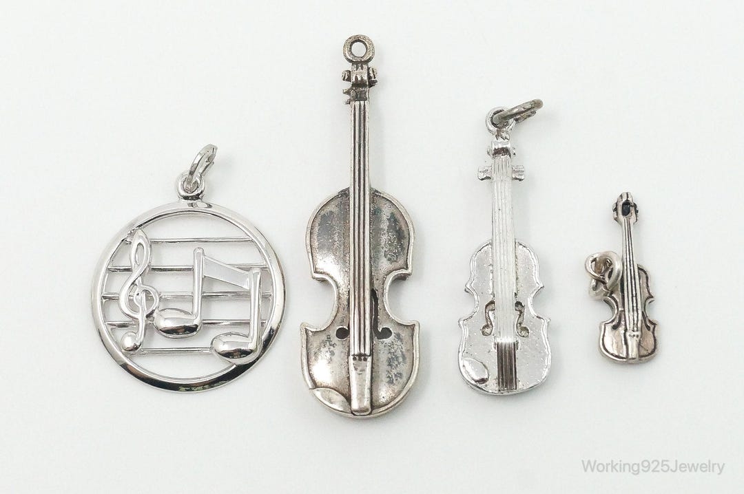 Antique Vintage Musical Instruments Sterling Silver Charms - Etsy