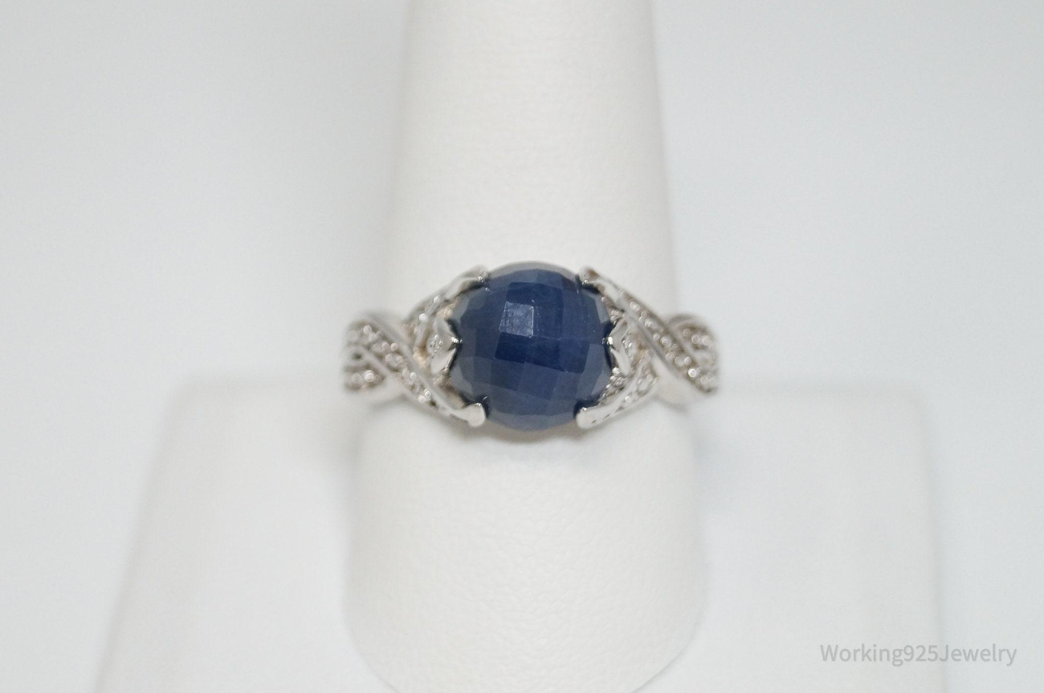 Vintage Designer HT Blue Sapphire Sterling Silver Ring - Sz 9.75 - Etsy