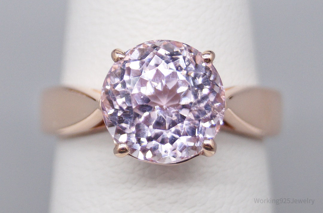 JTV BBJ Pink Kunzite 18K Rose Gold Over Sterling Silver Ring - Size 5 ...