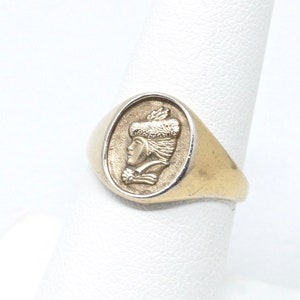 RARE Vintage Designer AVON HGE 18K Victorian Woman Sterling Silver Ring ...