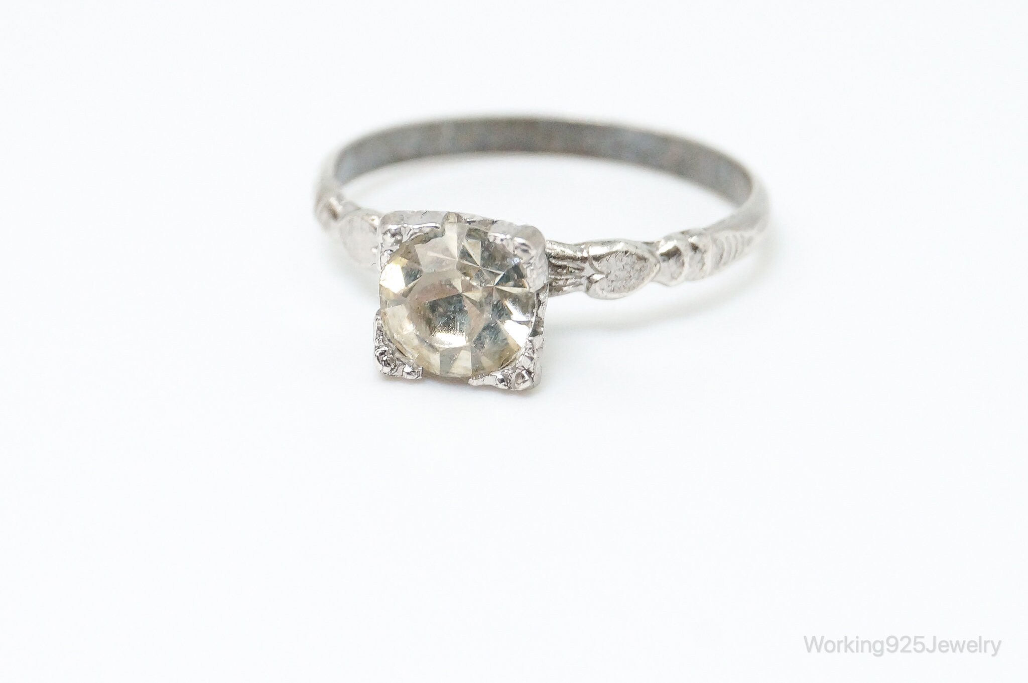 Antique Designer Kiddiegem Rhinestone Sterling Silver Ring | Etsy