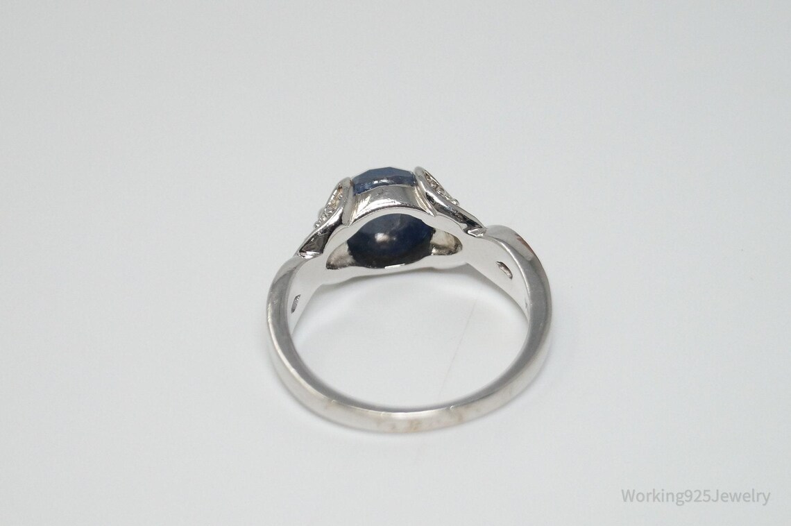 Vintage Designer HT Blue Sapphire Sterling Silver Ring - Sz 9.75 - Etsy