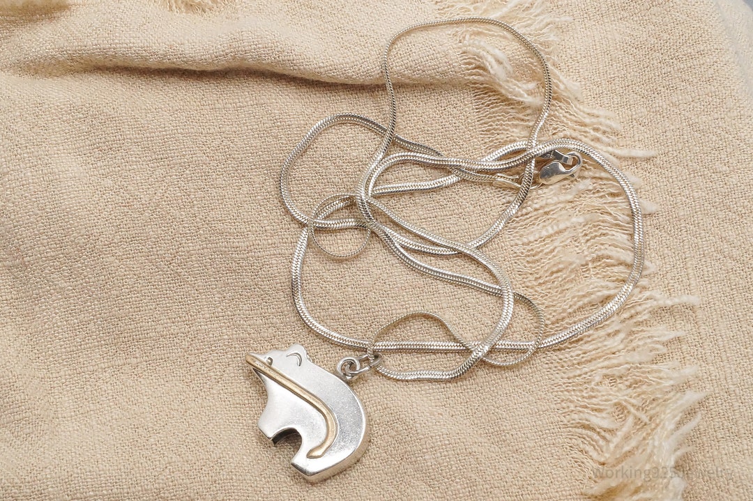 Vintage Native American Navajo Cecil Perry Bear Sterling Silver ...