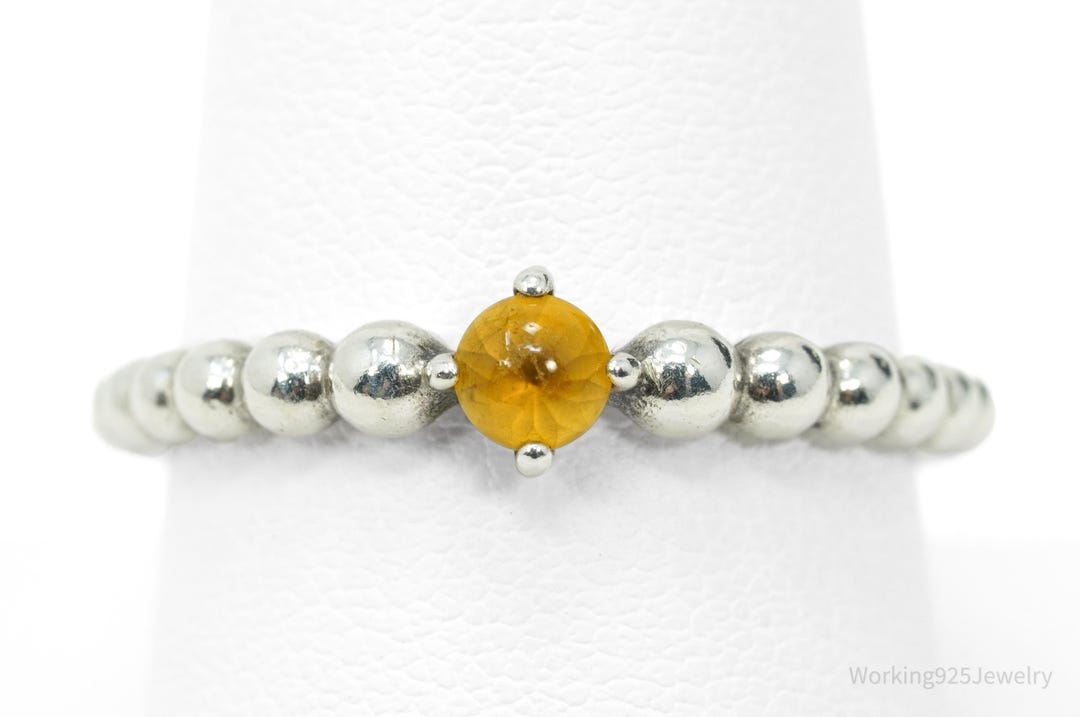 Designer Pandora Retired Honey Topaz Sterling Silver Ring - Size 9 - Etsy