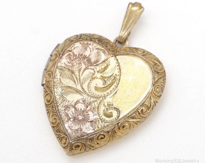 Vintage LS Co 12K Gold Filled on Sterling Silver Heart Locket Pendant ...