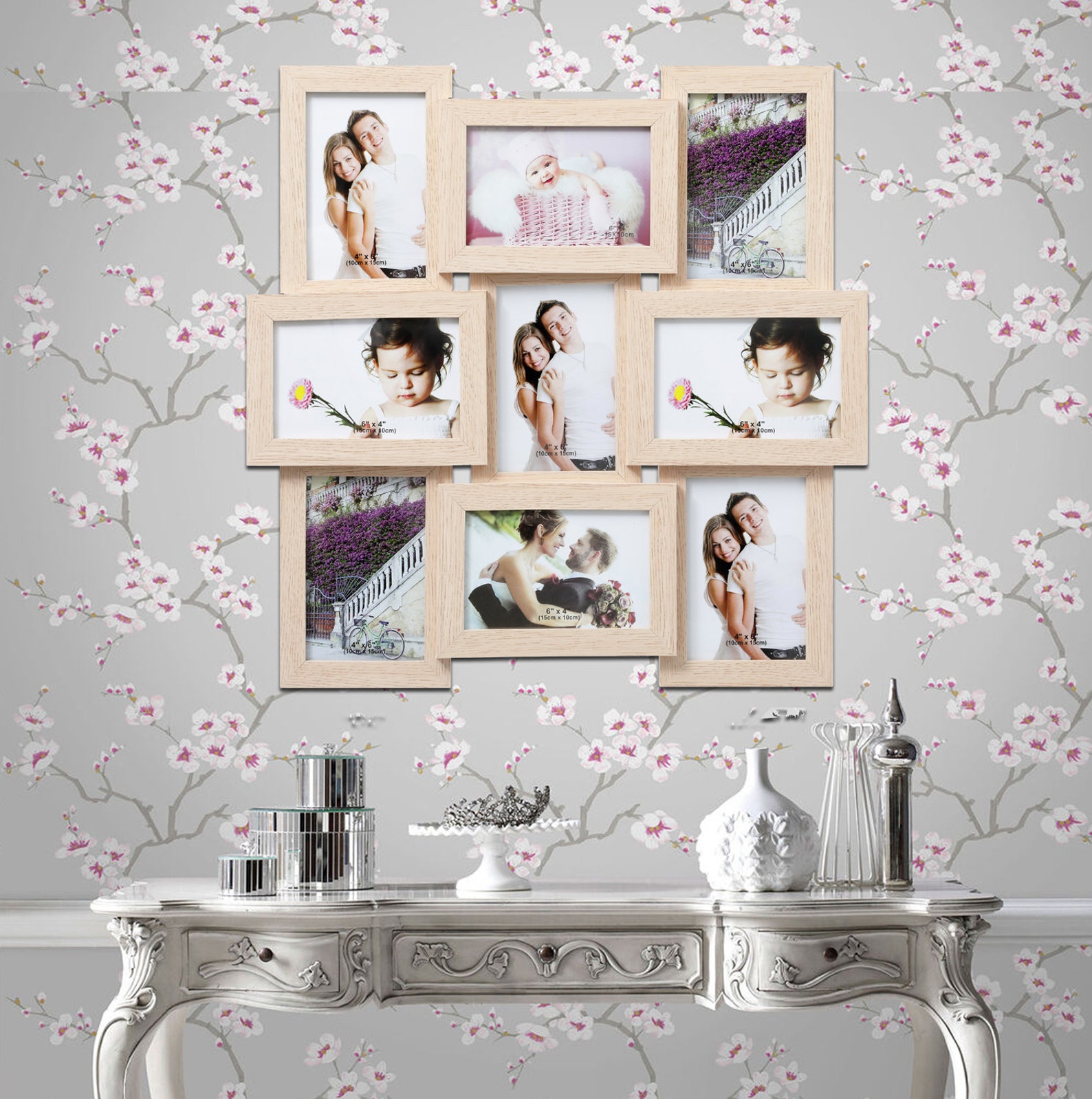 ARPAN MDF Multi Apperture Picture/photo Frame, Holds 9 X 6''X4'' Photos ...