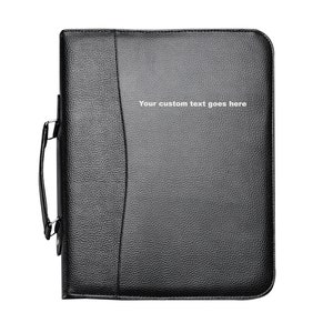 Personalised Text A4 Zipped Conference Folder Executive Portfolio ...