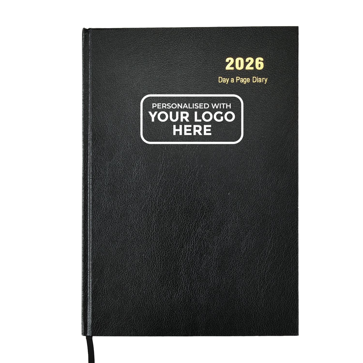 Personalised Custom Logo 2026 Diary A4 One Day to Page Hardback Cover ...