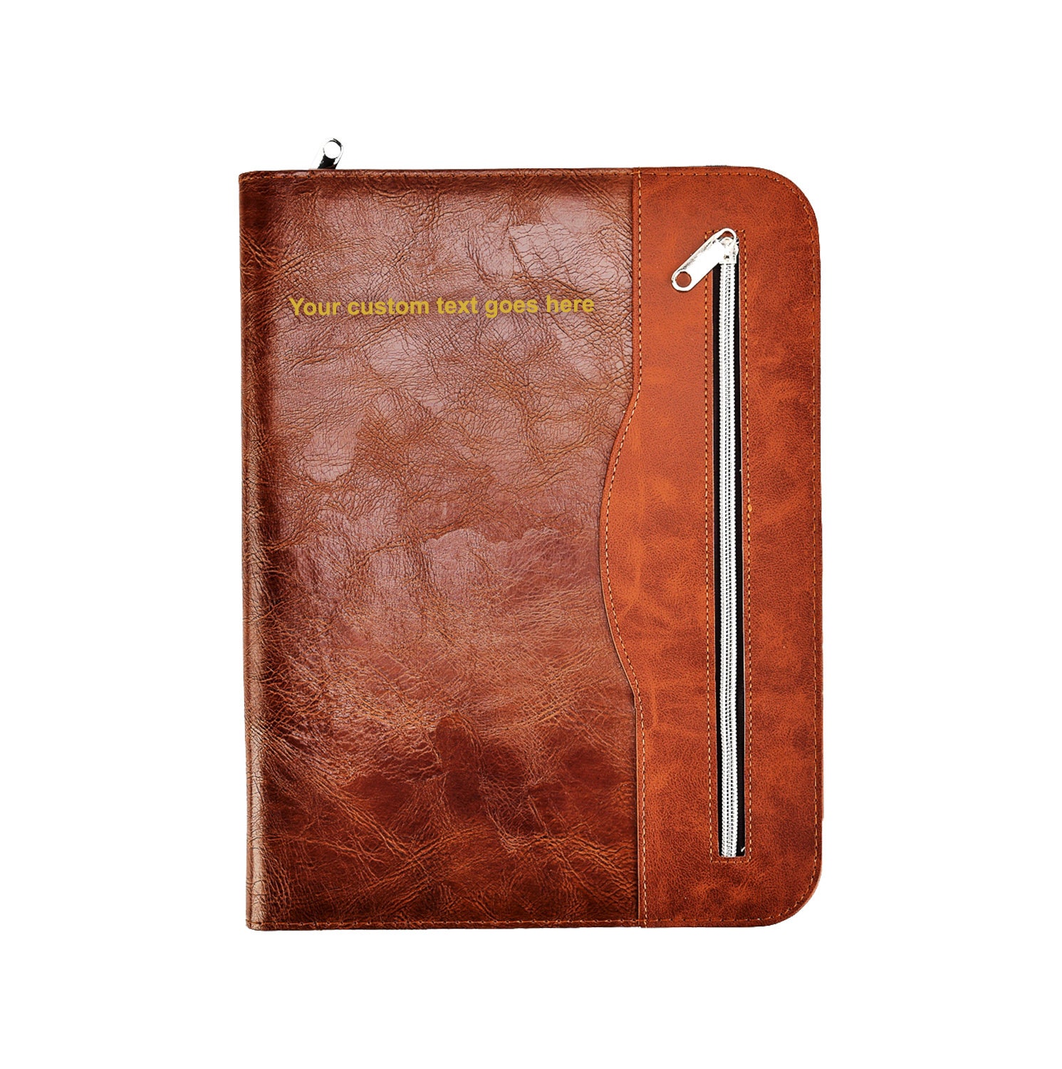 Personalised Text A4 Zipped Conference Folder Portfolio With