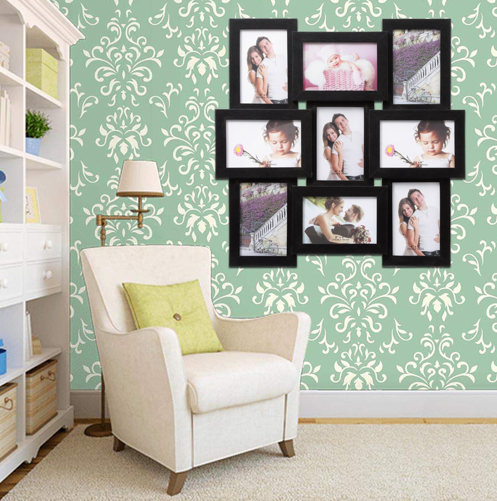 ARPAN MDF Multi Apperture Picture/photo Frame, Holds 9 X 6''X4'' Photos ...