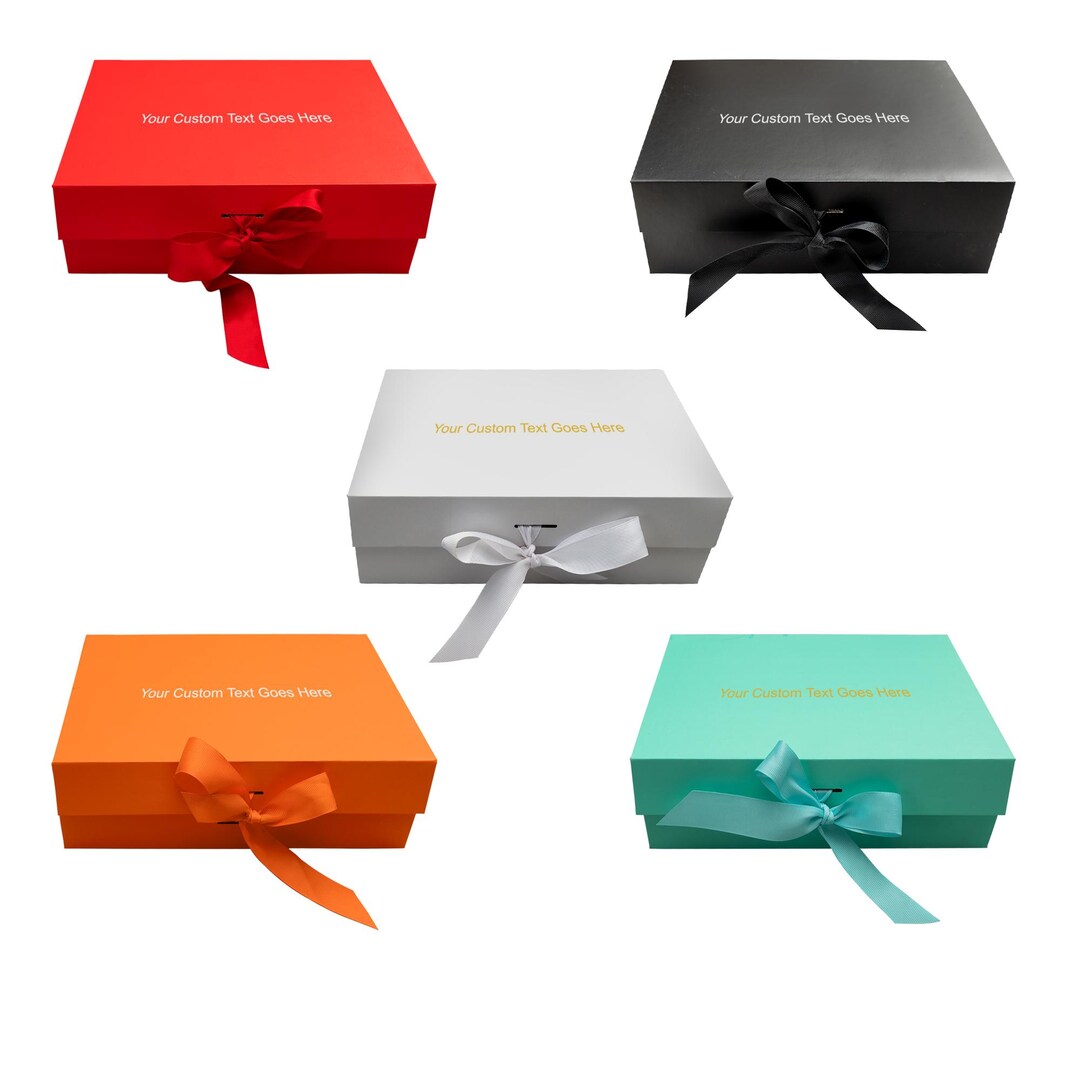 Personalised Gift Box 26x18.5x8.3cm, With Lid, Ribbon and Magnetic ...
