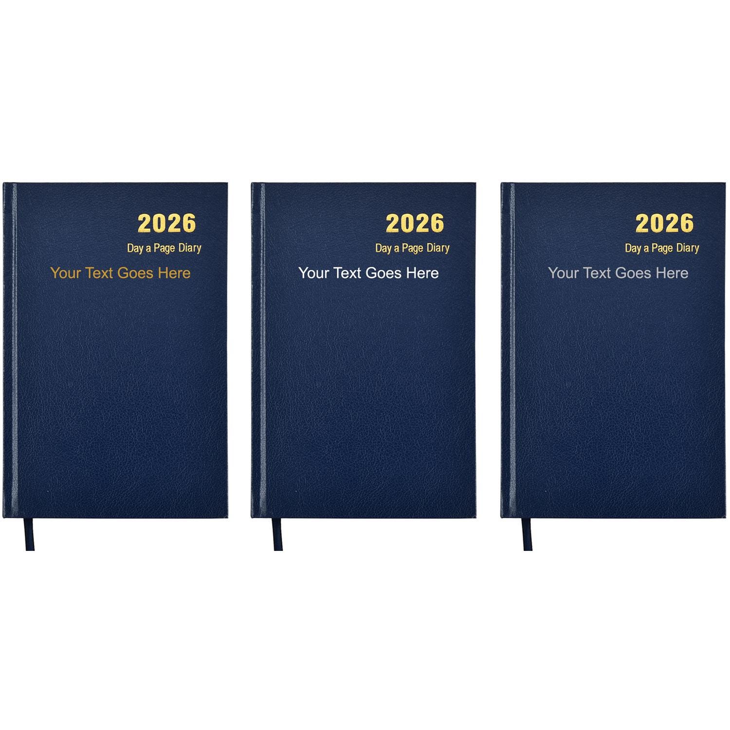Personalised 2026 Diary A5 One Day to Page Hardback Cover & Ribbon ...